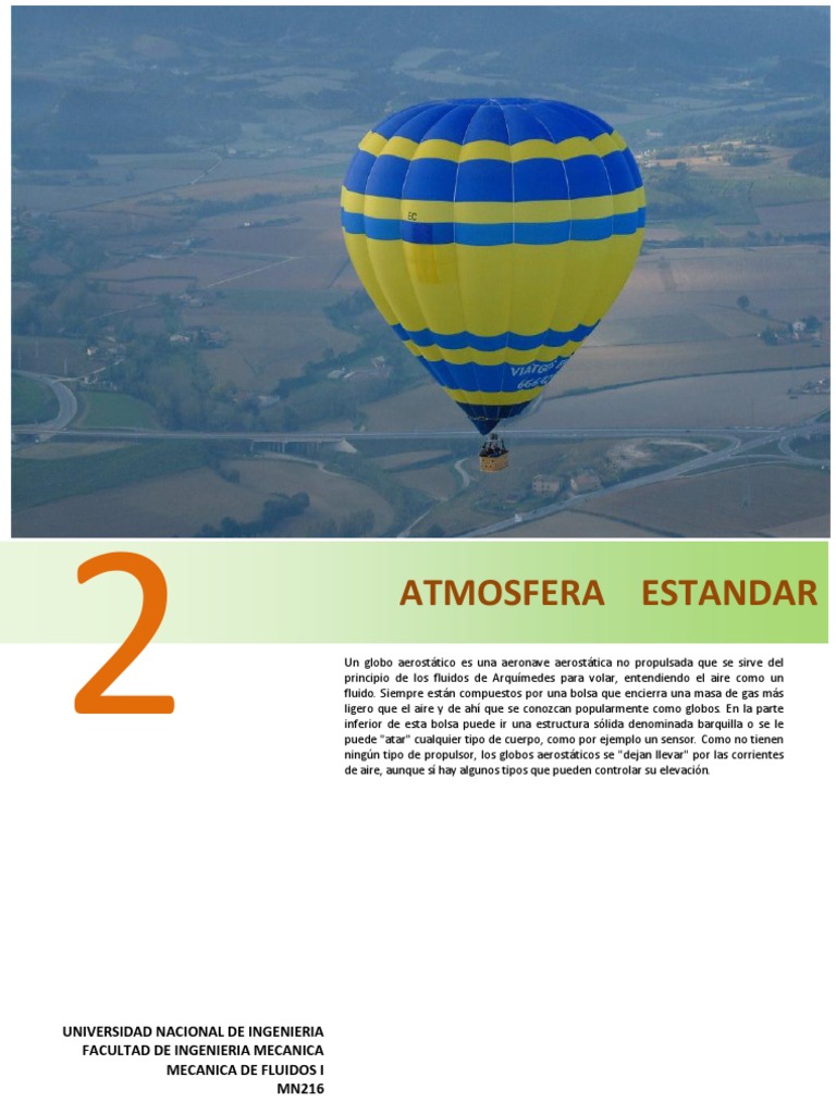 Atmosfera Estandar | PDF | Globo (Aeronáutica) | Atmósfera