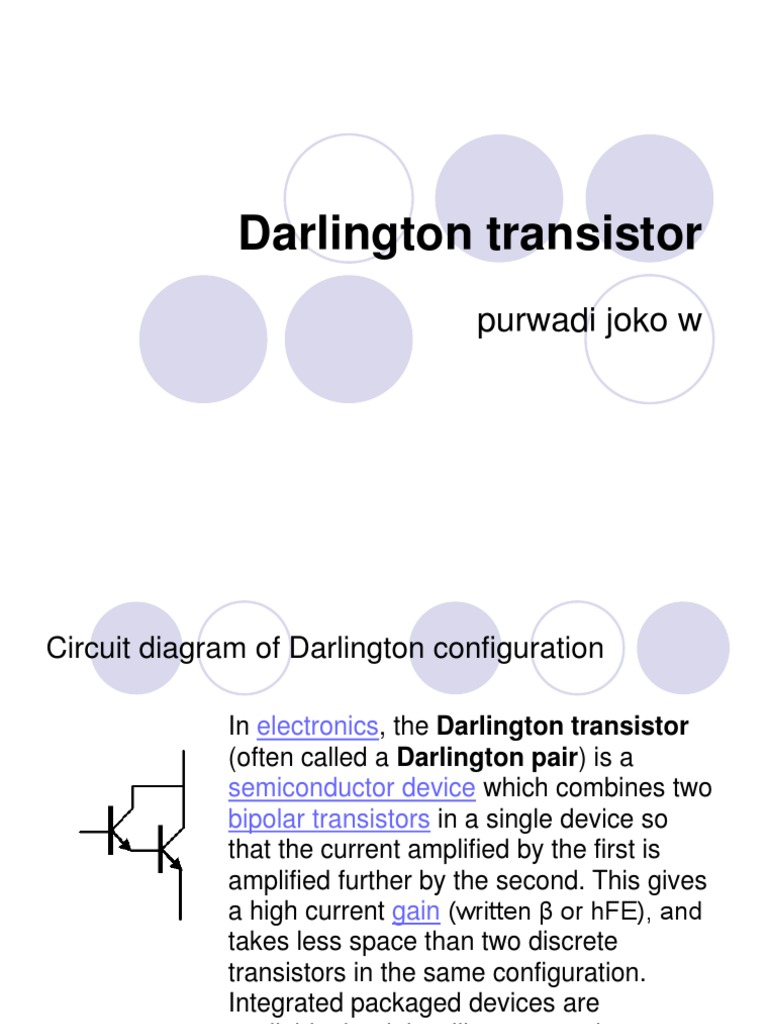 Darlington Transistor Configuration Explained | PDF | Transistor ...