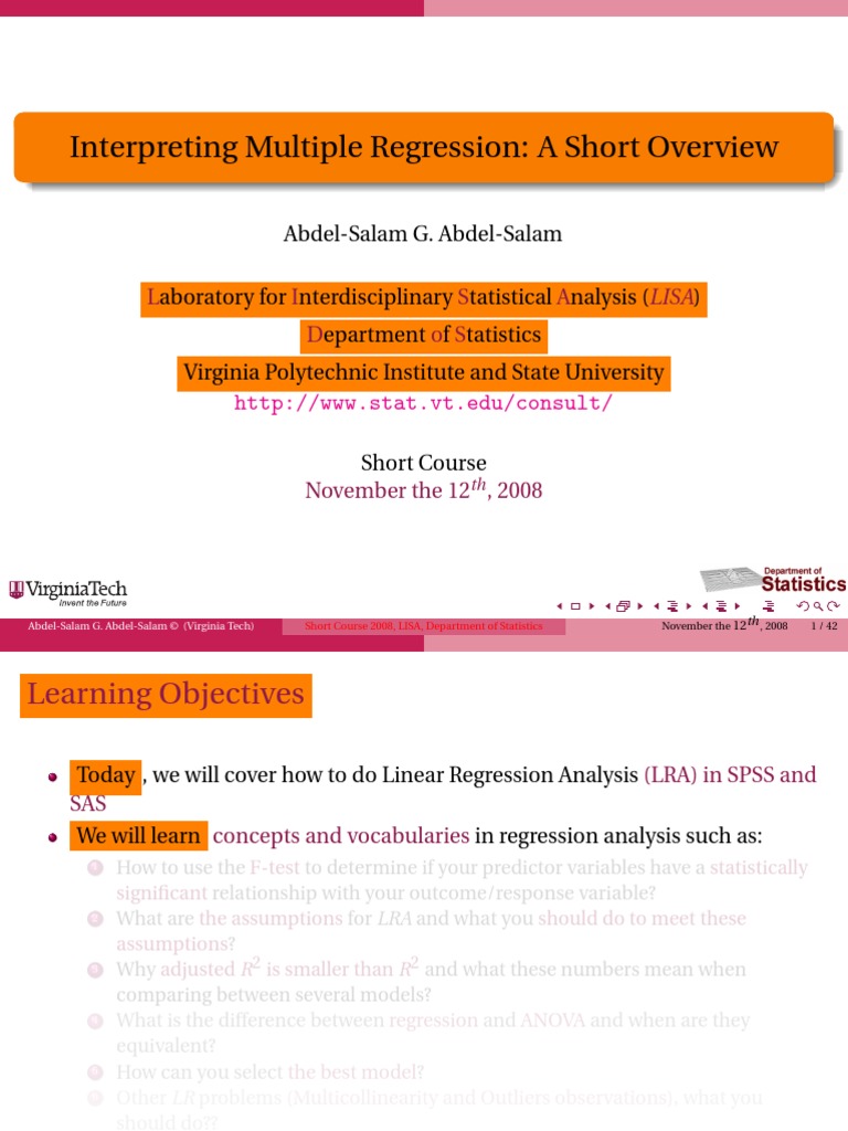 Multiple Regression Analysis | PDF | Regression Analysis | Errors And Residuals