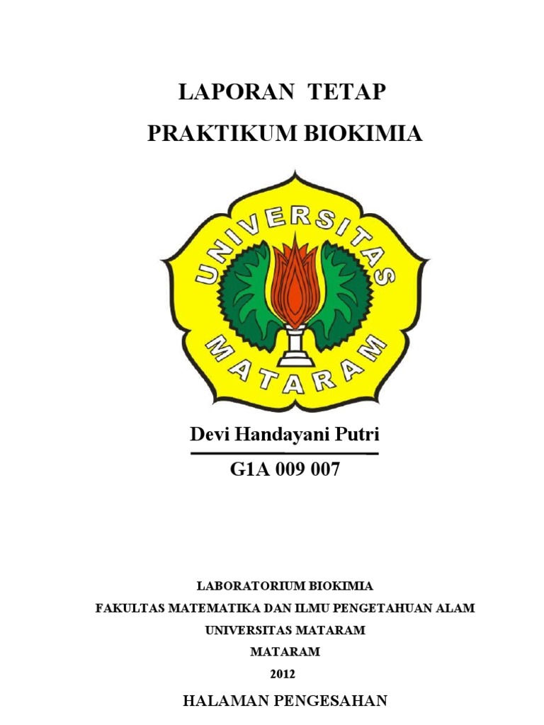 Laporan Biokimia | PDF | Kesehatan Holistik | Sains & Matematika