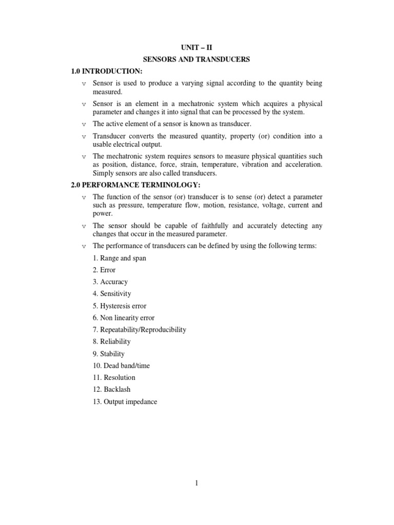 UNIT 2 Mechatronics | PDF | Bipolar Junction Transistor | Thermocouple