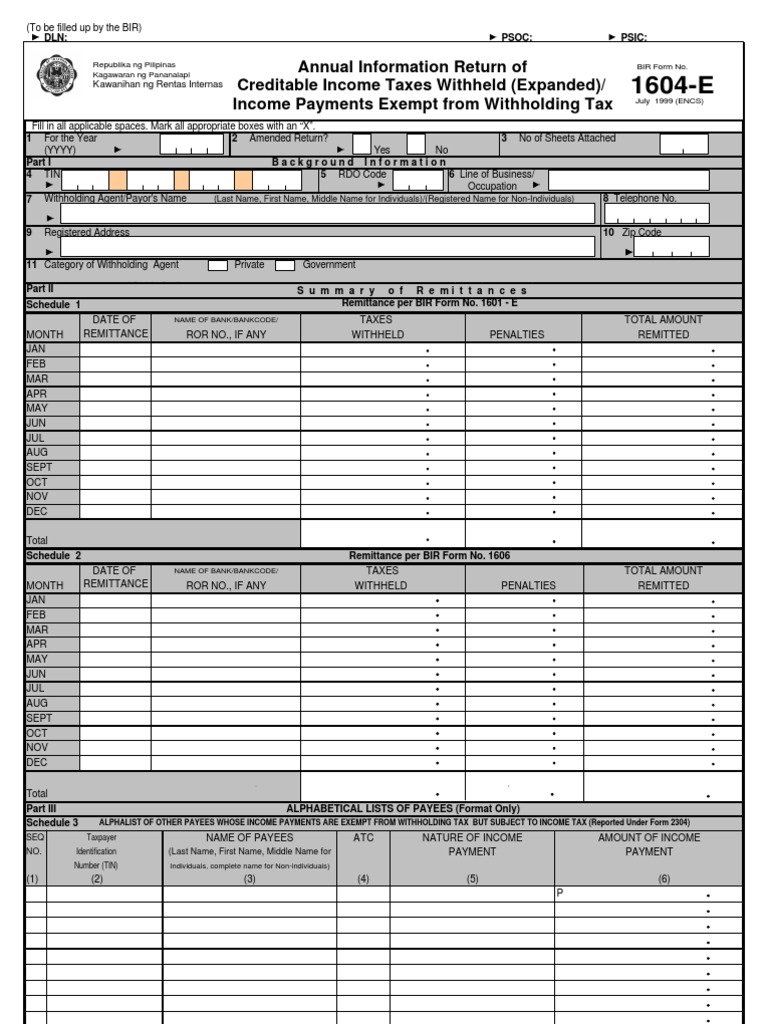 Annual Information Return of Creditable Income Taxes Withheld (Expanded ...