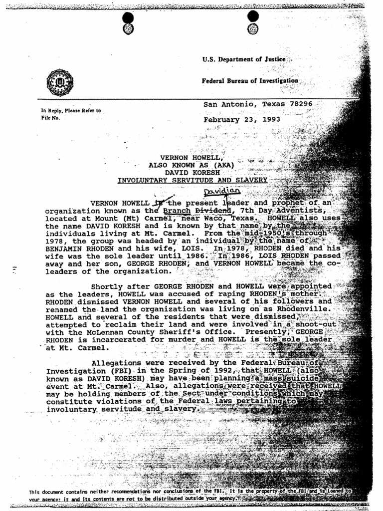 Vernon Howell - He Present - L Er And: "At Mt. Carmel. f3f) F 3 F ? Z 7 ...