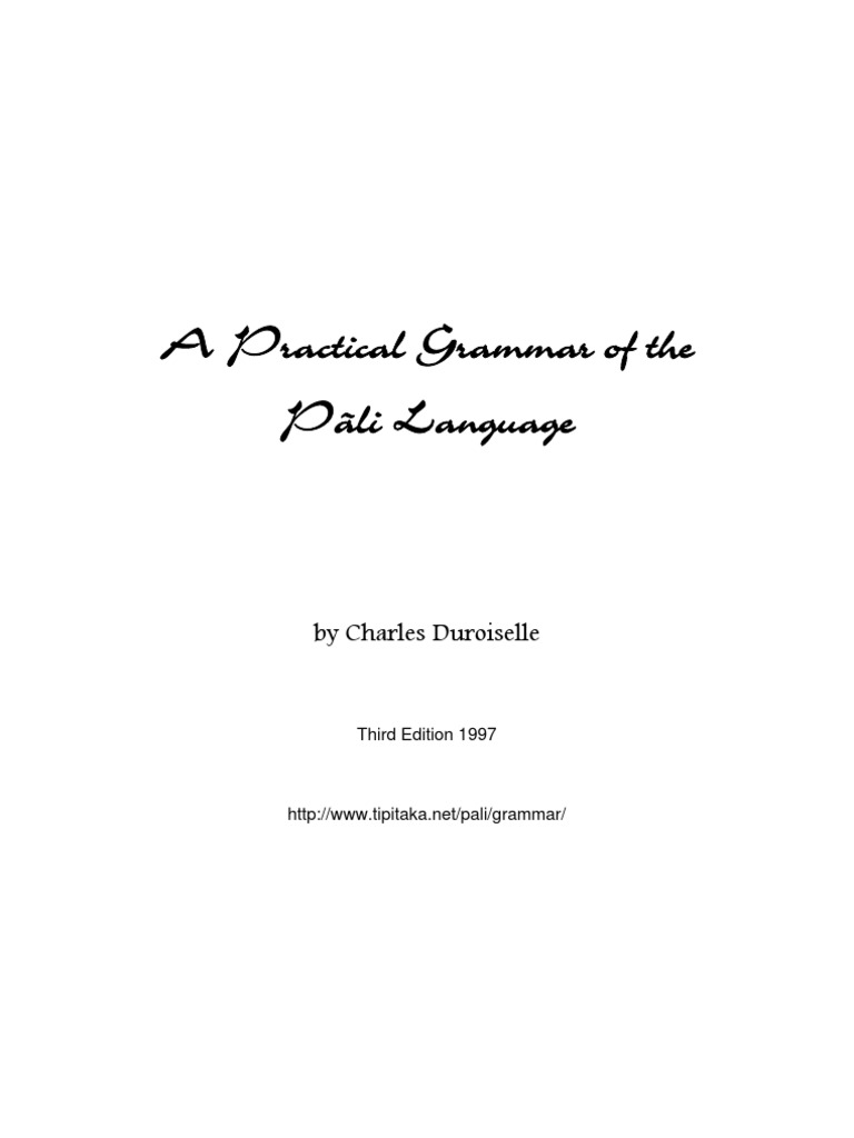 A Pali Practice | PDF | Verb | Grammatical Conjugation