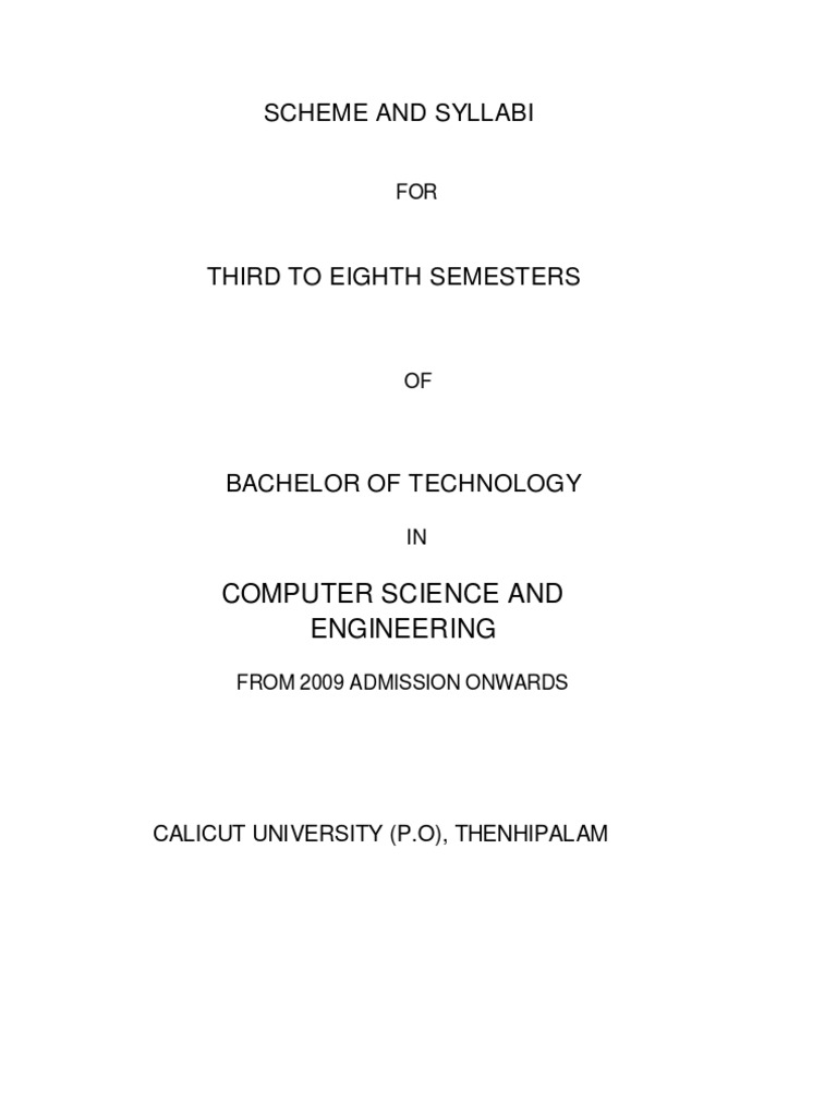 CSE-S4-Syllabus-2K9-Calicut University | PDF | Programming Language | Operating System