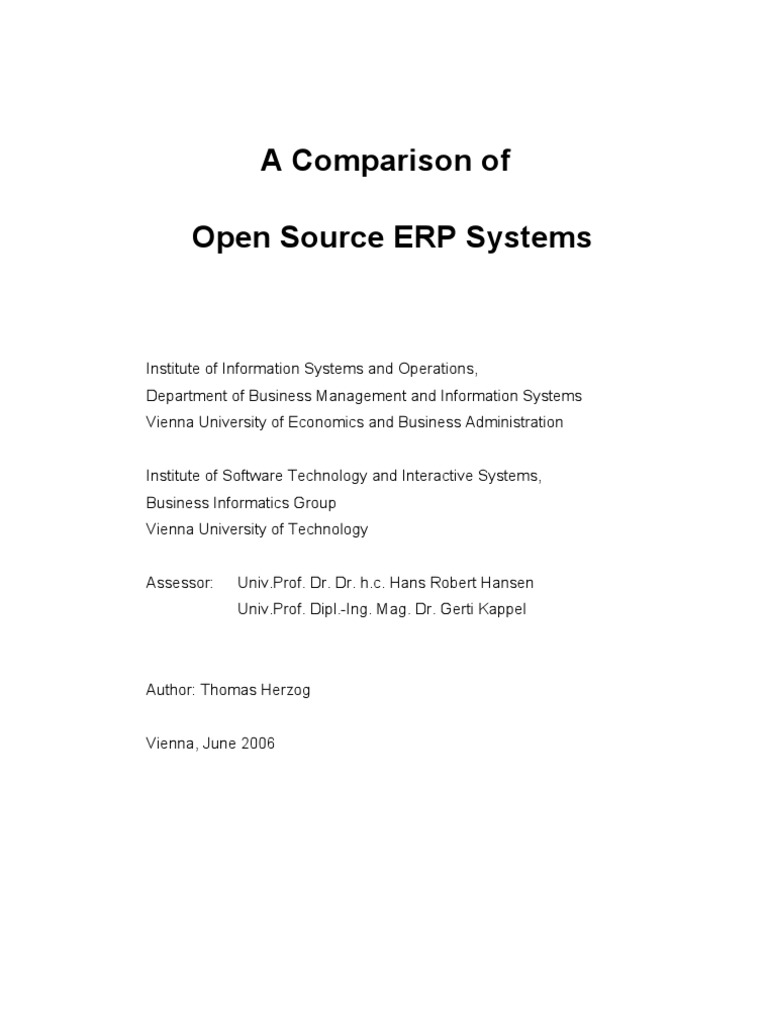 Open Source ERP Matrix | PDF