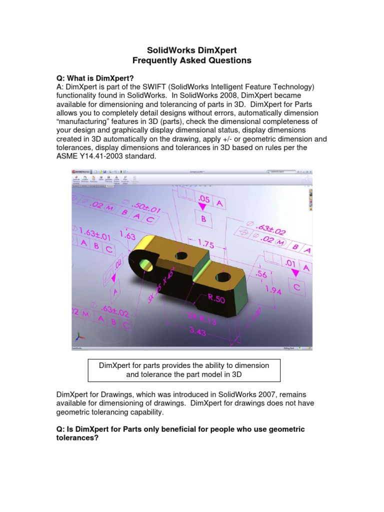 SolidWorks DimXpert Guide | PDF | Computers