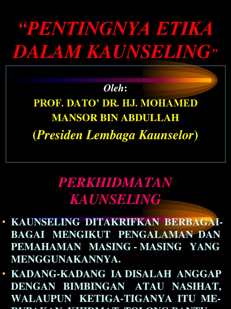 Etika Kaunseling | PDF
