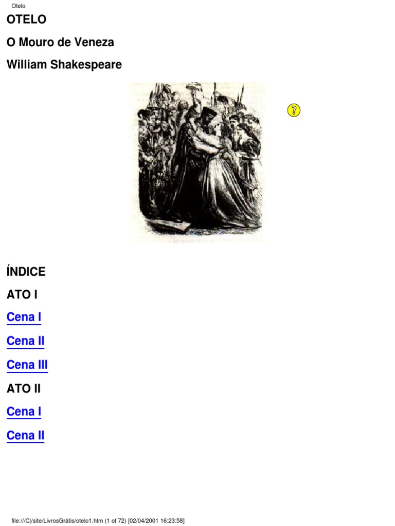 Otelo, O Mouro de Veneza - William Shakespeare | PDF | Otelo | Amor