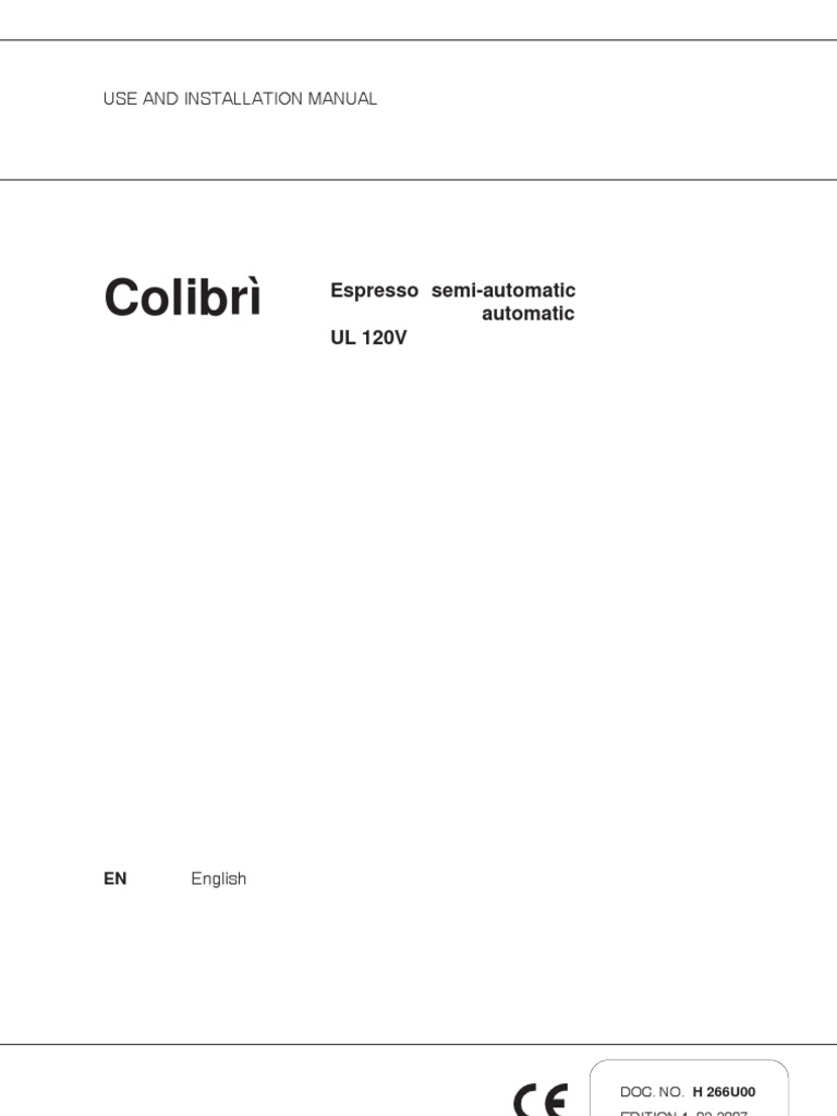 Colibri Automatic C4, C5, LX Installation Manual 02-07 | PDF