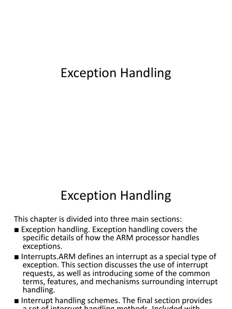 ARM Exception Handling | PDF | Arm Architecture | Instruction Set