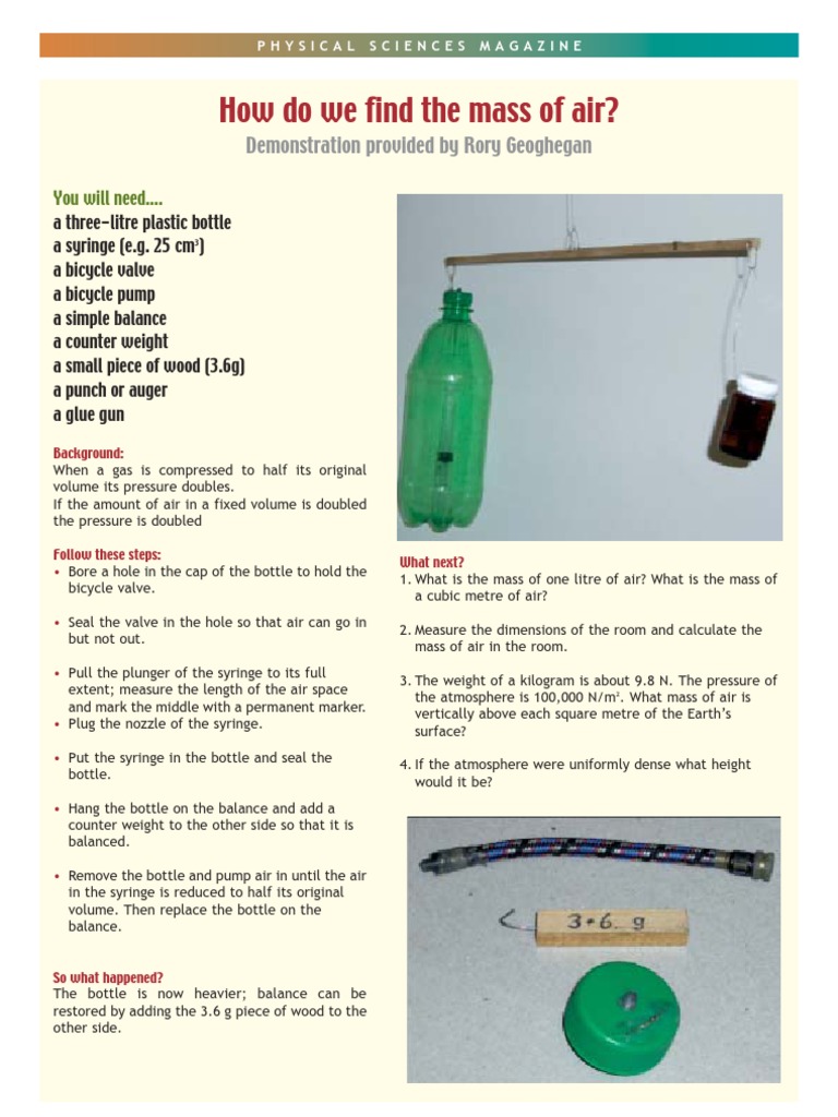 Find The Mass of Air | PDF