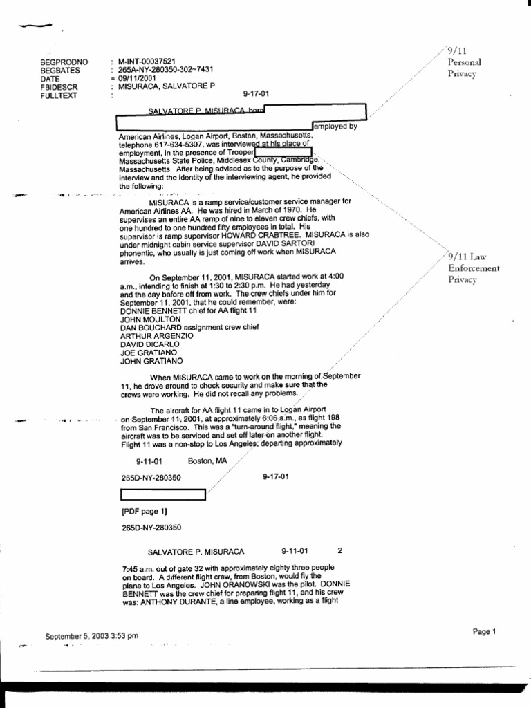 T7 B11 - FBI 302s - Ground Security Coordinator FDR - FBI 302 S ...