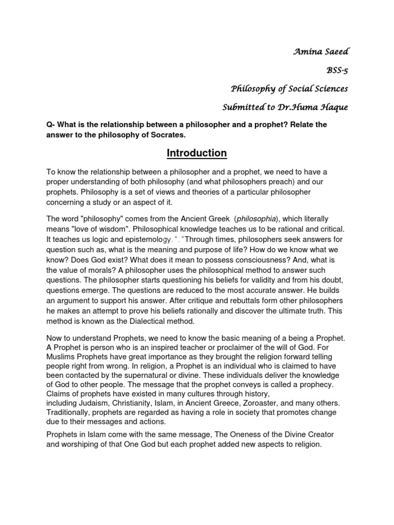 Socrates: A Philosopher or A Prophet? | PDF | Prophet | Reason