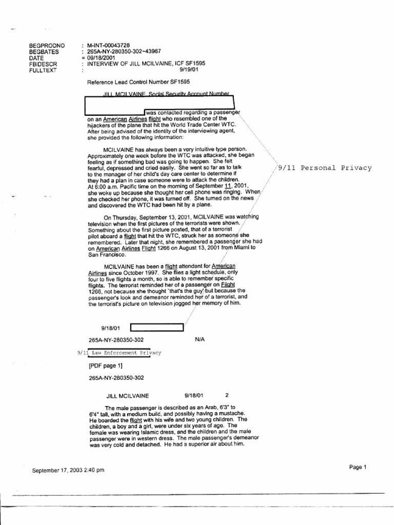 T7 B17 FBI 302s of Interest - Misc FDR - Entire Contents | PDF ...