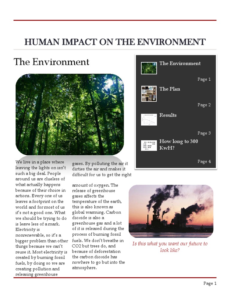 Human Impact On The Environment | PDF | Greenhouse Effect | Greenhouse Gas