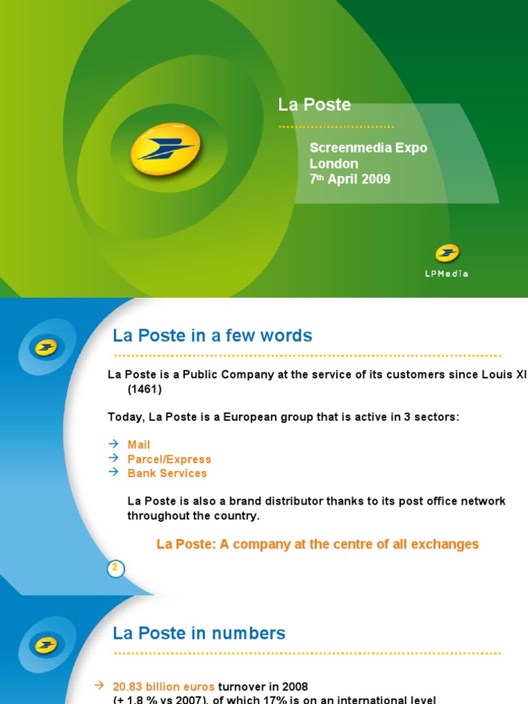 La Poste - Présentation Screen Expo Avril 09 | PDF | Advertising ...