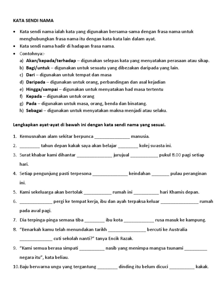 Kata Sendi Nama | PDF