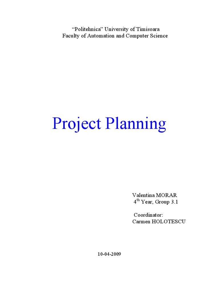 Project Planning | PDF | Documentation | Specification (Technical Standard)