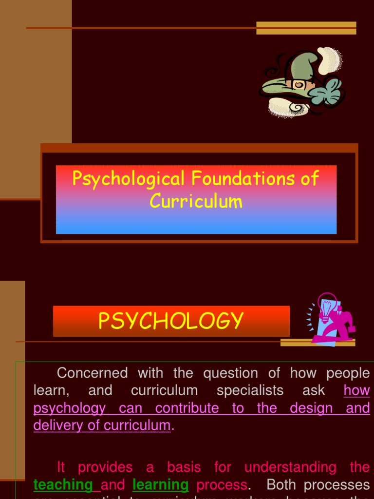 Psychological Foundations of Curriculum-Dr. D | PDF | Self ...