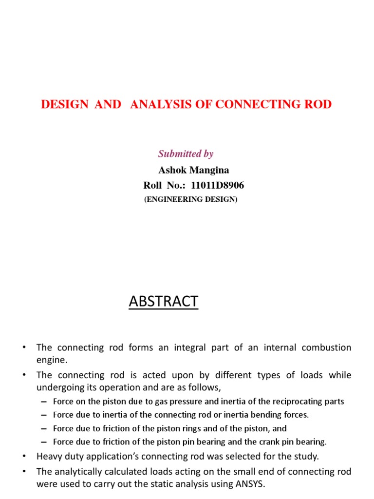 Connecting Rod Design | PDF | Piston | Buckling