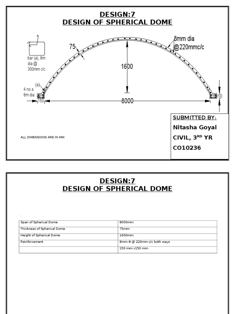 Spherical Dome Design Specifications | PDF | Sports & Recreation ...