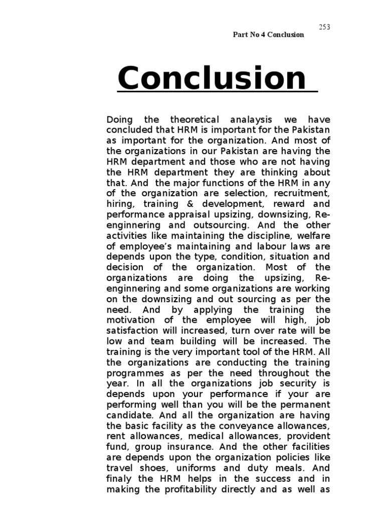 Part 4 Conclusion | PDF | Human Resource Management | Employment