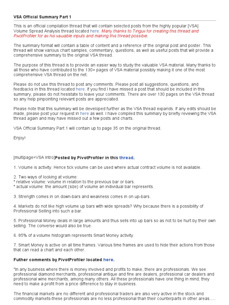 VSA Official Summary Part1 | PDF | Market Trend | Financial Markets