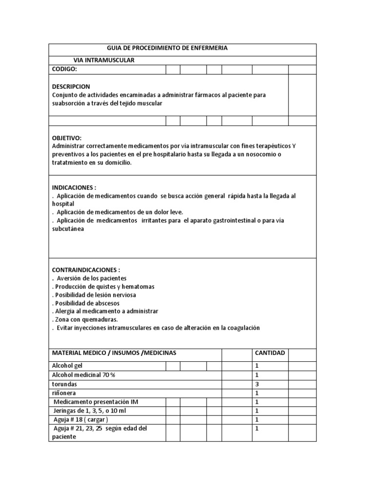 Guia de Procedimiento de Enfermeria | PDF | Medicamentos con receta | Alergia