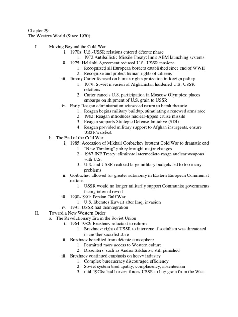 Chapter 29 Notes | PDF | Mikhail Gorbachev | Soviet Union