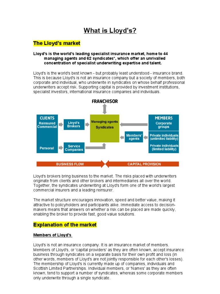 What Is Lloyds | PDF | Underwriting | Financial Services Authority