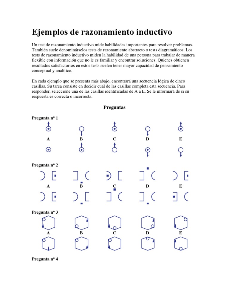 Ejemplos de Razonamiento Inductivo | PDF | Razonamiento inductivo | Lógica
