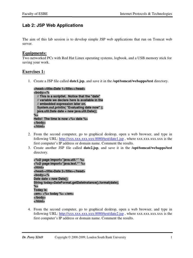 LPT Lab2 | PDF | Java Server Pages | World Wide Web