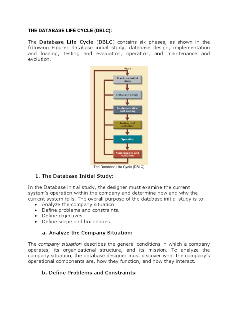 The Database Life Cycle | PDF | Database Design | Databases
