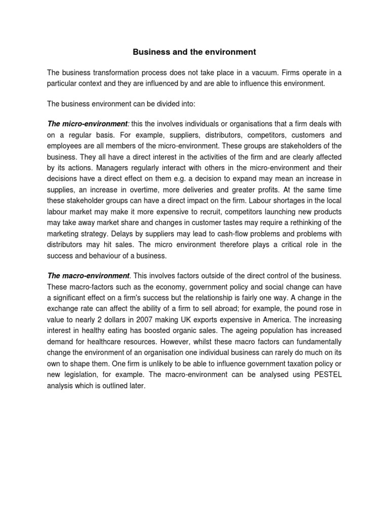Business and The Environment | PDF