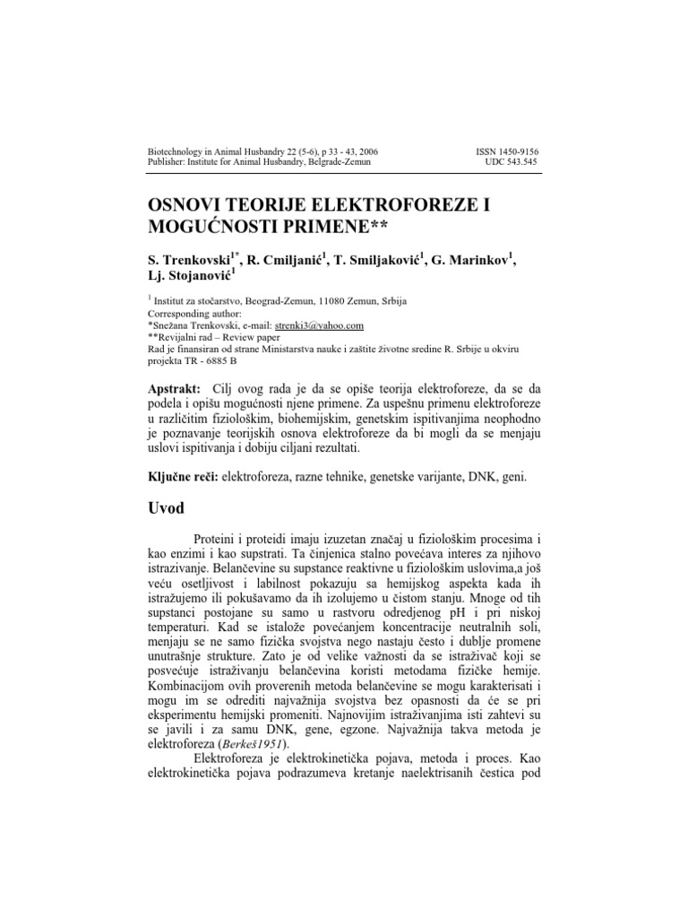 Elektroforeza | PDF