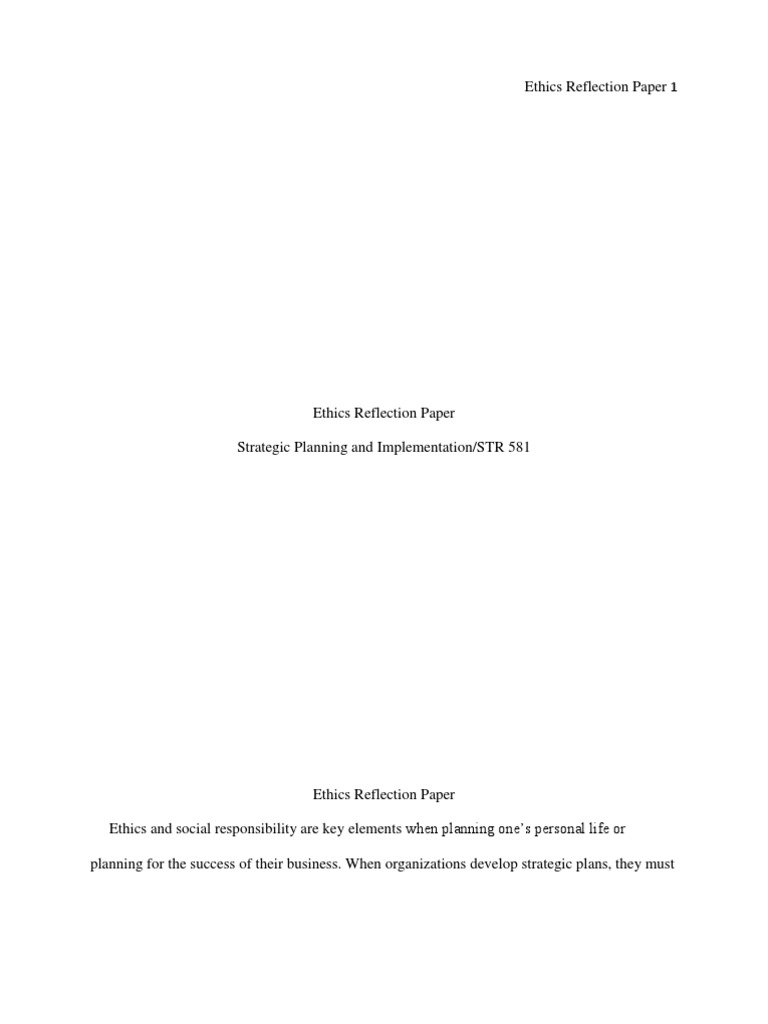 Ethics Reflection Paper | PDF | Business Ethics | Stakeholder (Corporate)