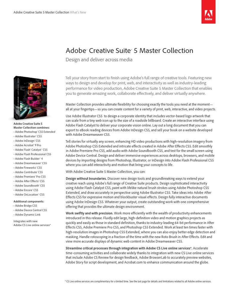 Cs5 Master Collection Whatsnew | PDF | Adobe Photoshop | Adobe Flash