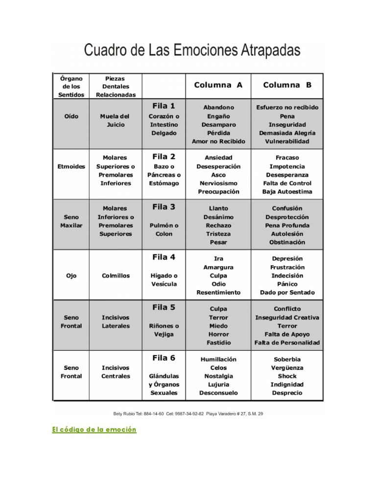 Liberación de emociones atrapadas | PDF | Las emociones | Conceptos ...
