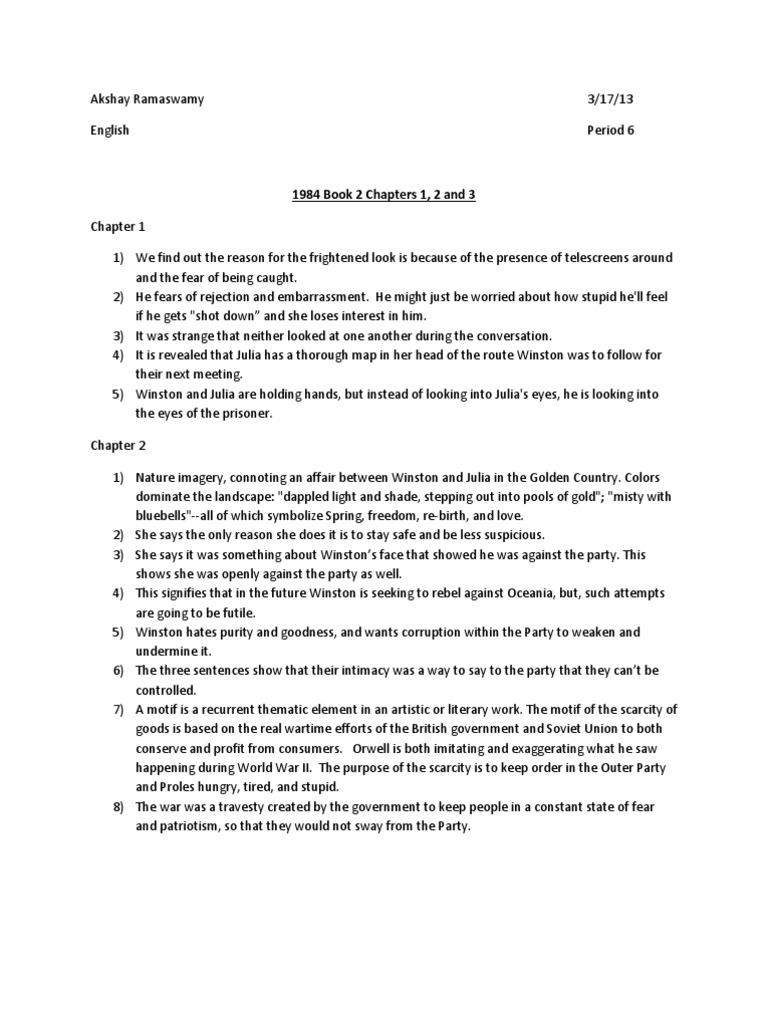 1984 Book 2 Chapters 1,2,3 | PDF | Social Issues (General) | Society