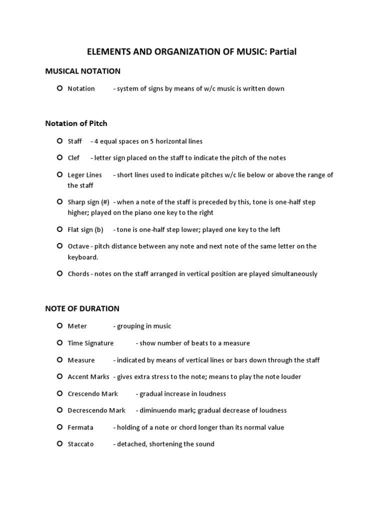 Music Notation Basics and Elements | PDF | Art
