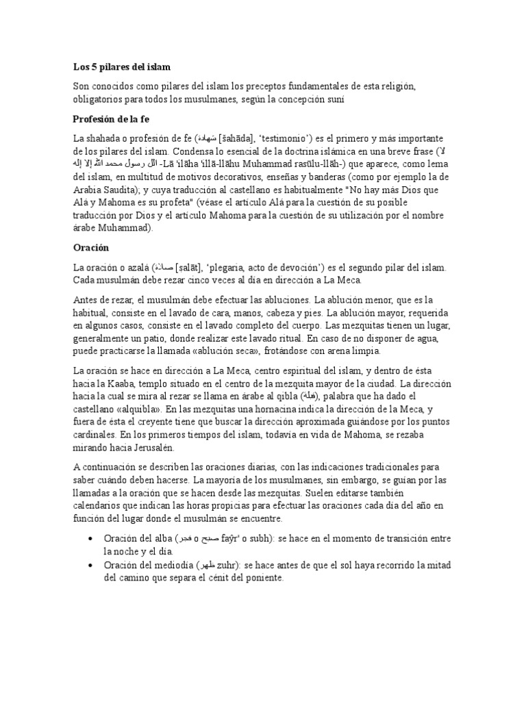 Los 5 Pilares Del Islam | PDF | Islam chiita | Imán