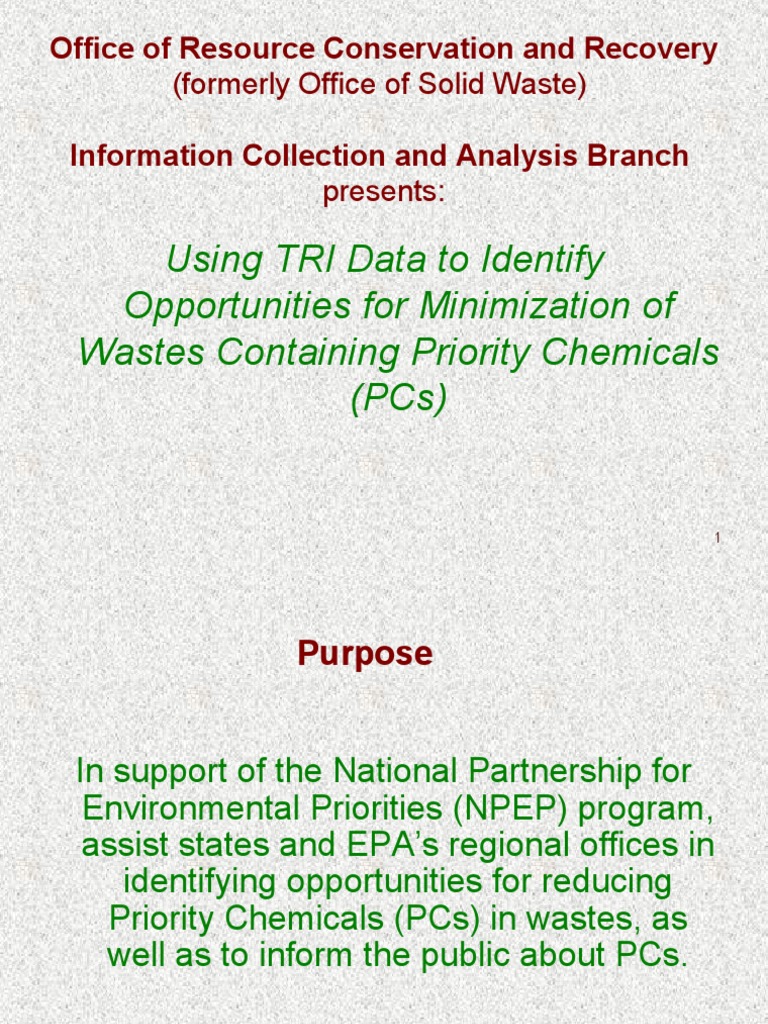 Perspectives On The Use of TRI Data & Information - Tammie Owen | PDF ...