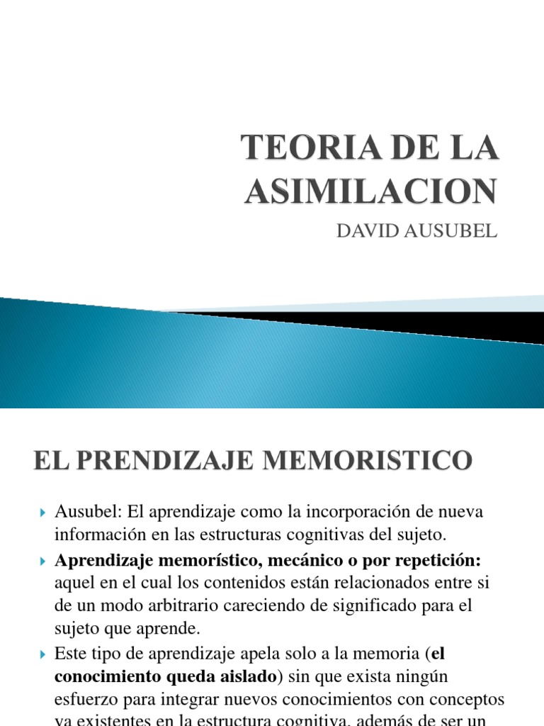 Teoria de La Asimilacion | PDF | Aprendizaje | Concepto