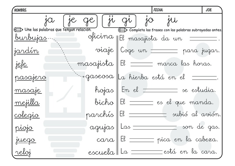 Ja, Je, Ji, Jo, Ju, Ge, Gi