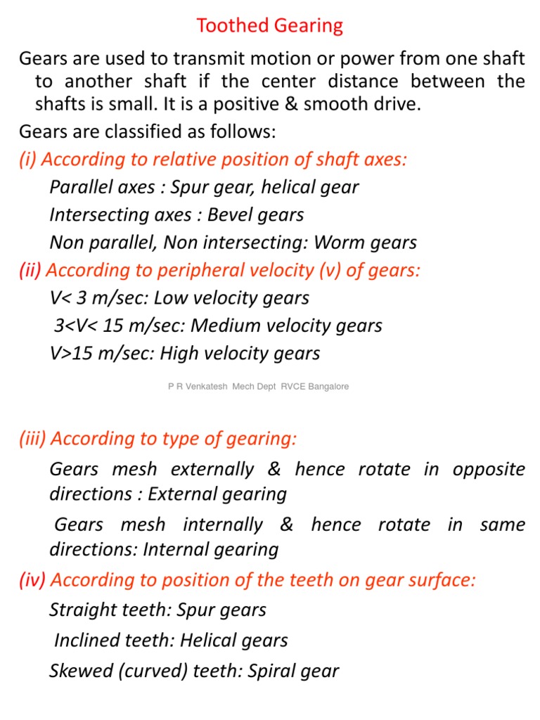 Toothed Gear Types and Geometry | PDF | Gear | Elementary Geometry