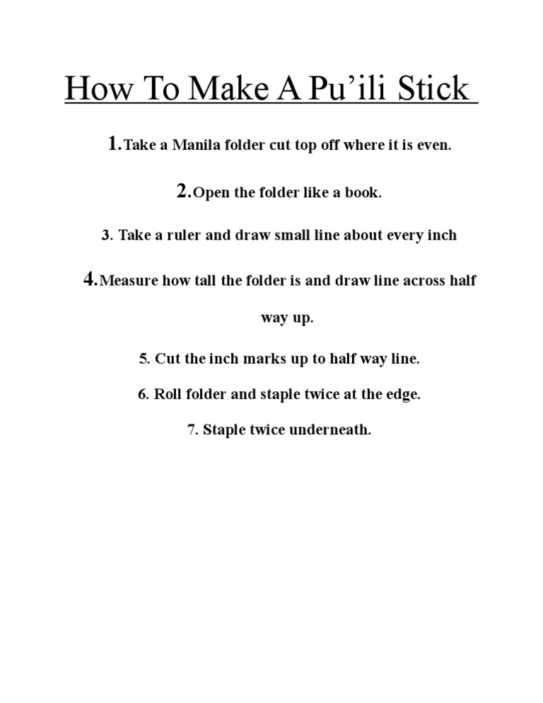 How To Make A Puili Stick | PDF