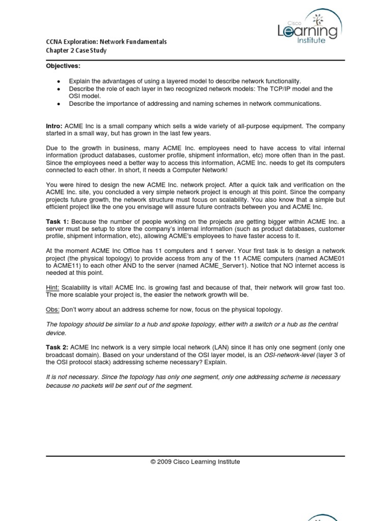 Chapter 2 Case Study | PDF | Network Switch | Computer Network