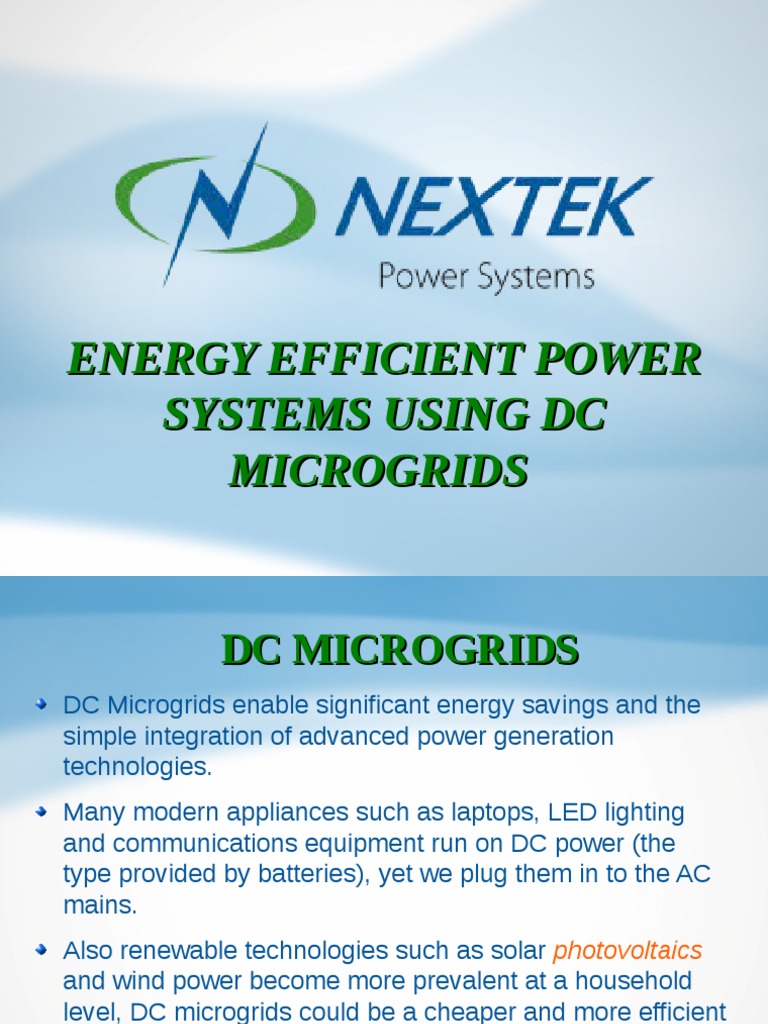Energy Efficient Power Systems Using DC Microgrids | PDF | Distributed ...