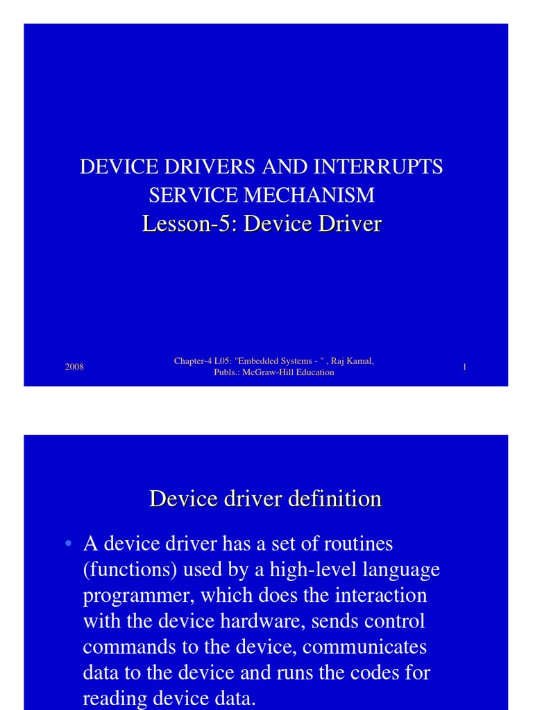 Chap 4Lesson05Device Driver | PDF | Device Driver | Embedded System